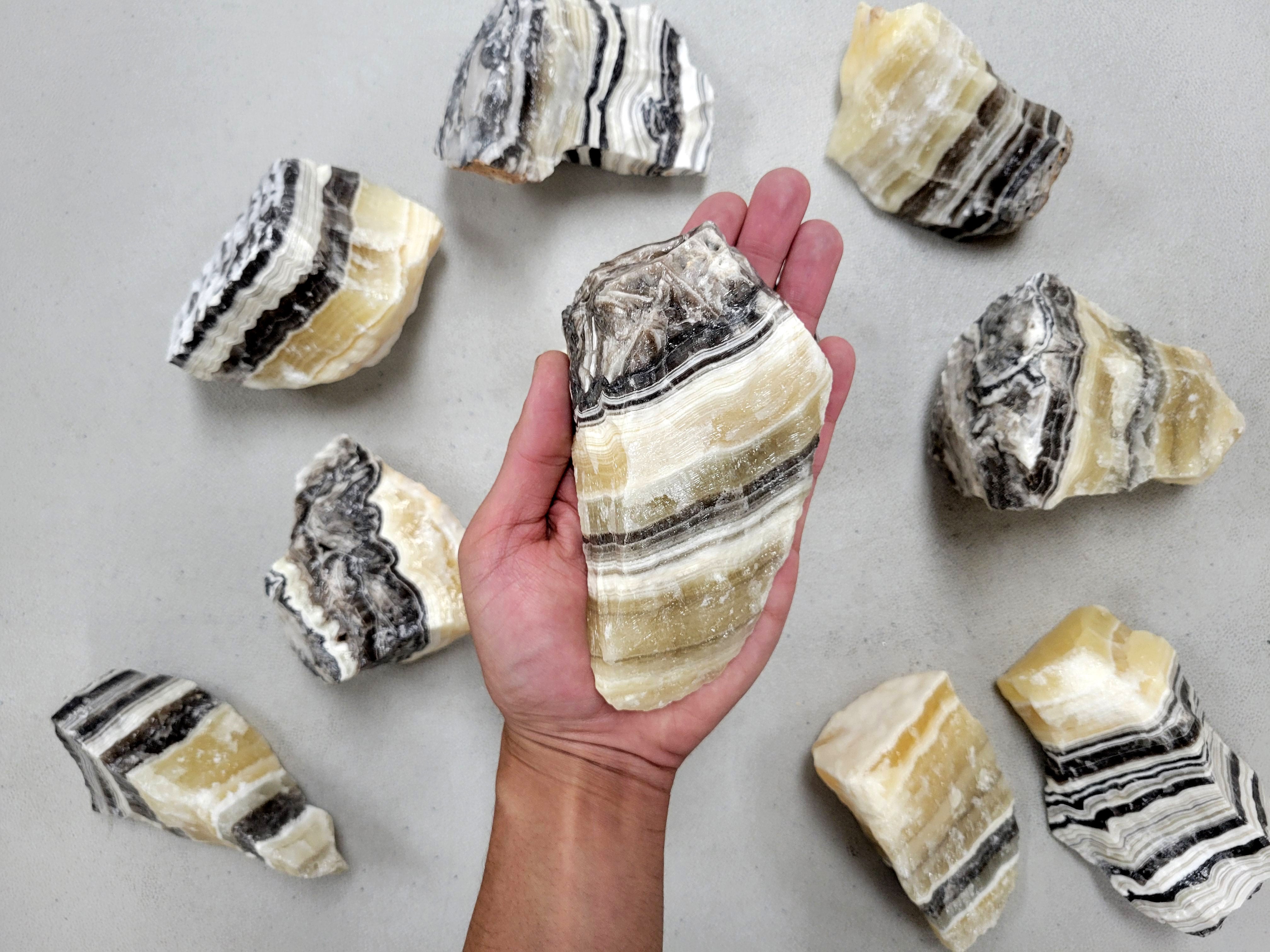 Large Zebra Calcite Crystal Slabs from Mexico – VINACRYSTALS