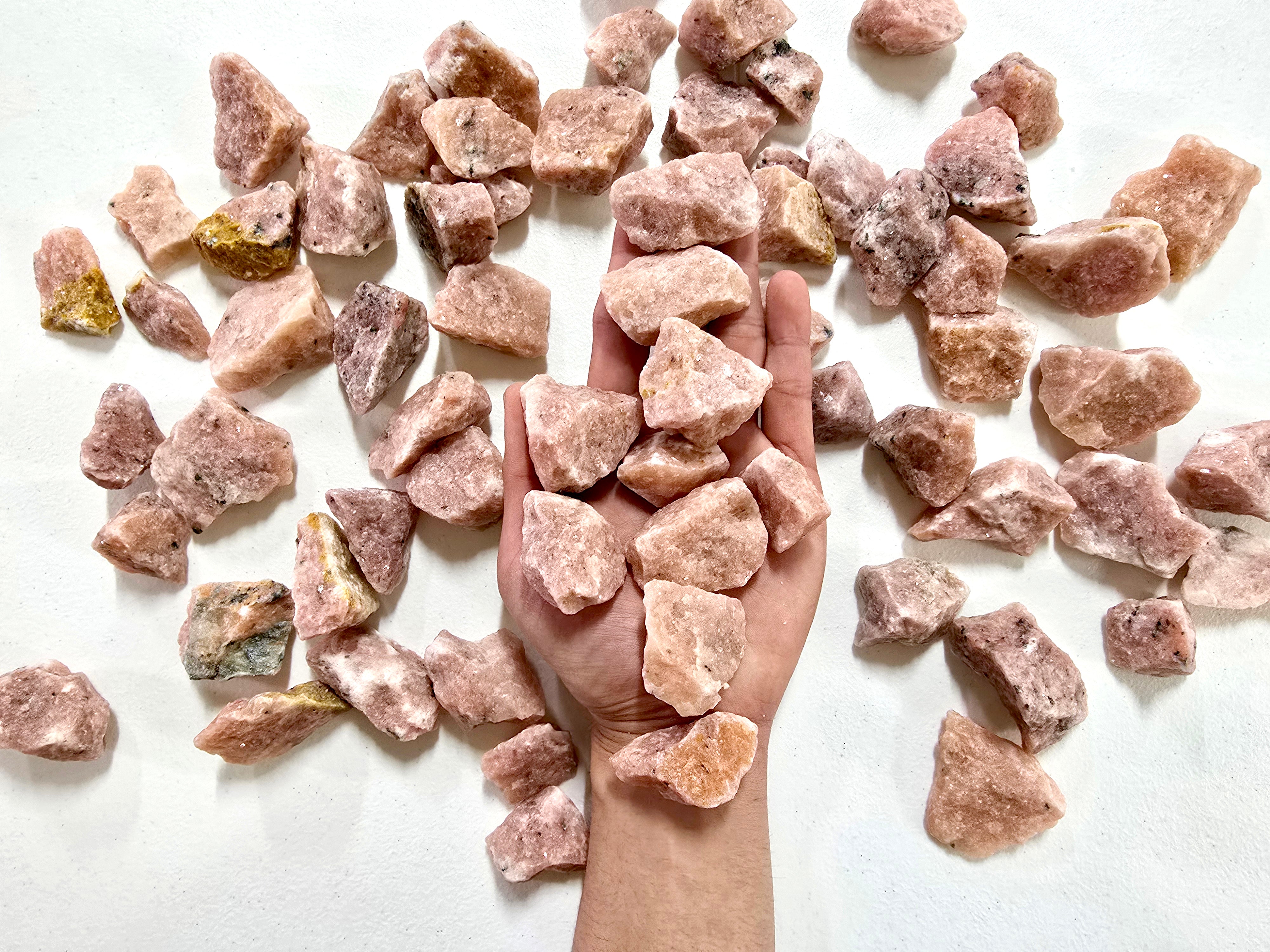 Strawberry Calcite Crystals Raw Rough Stones from Madagascar – VINACRYSTALS